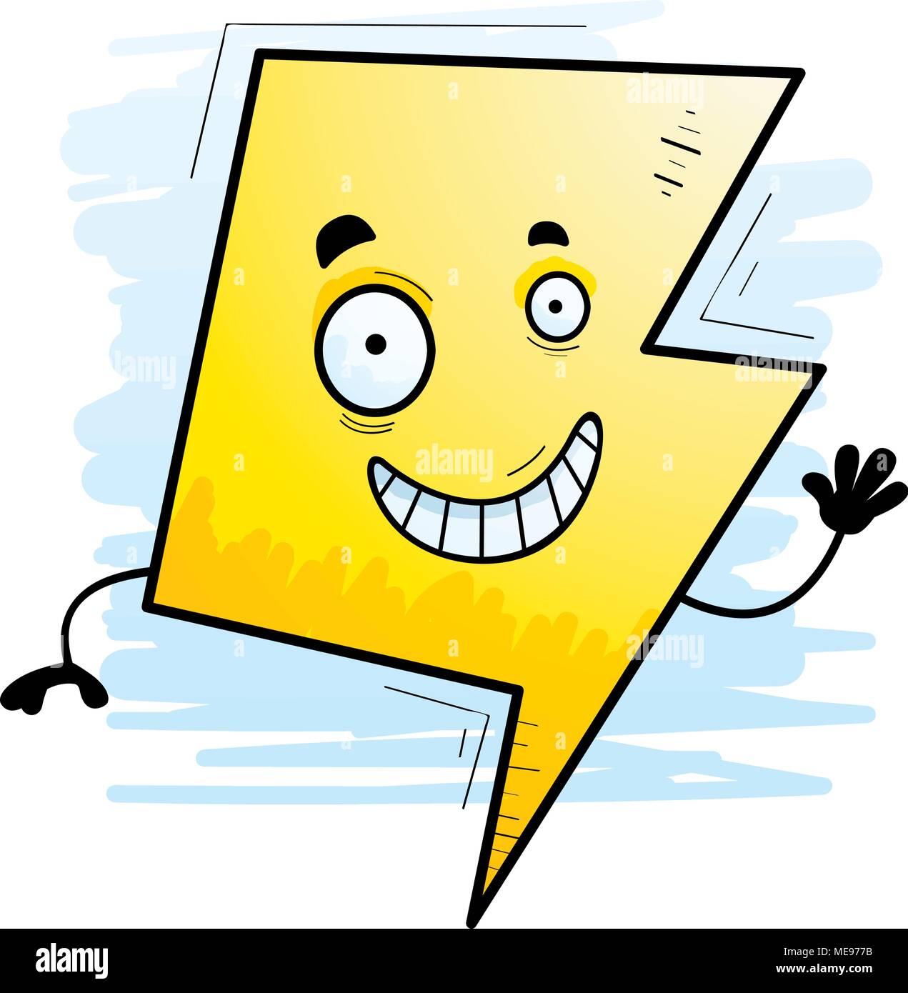 A cartoon illustration of a lightning bolt waving Stock Vector Image ...