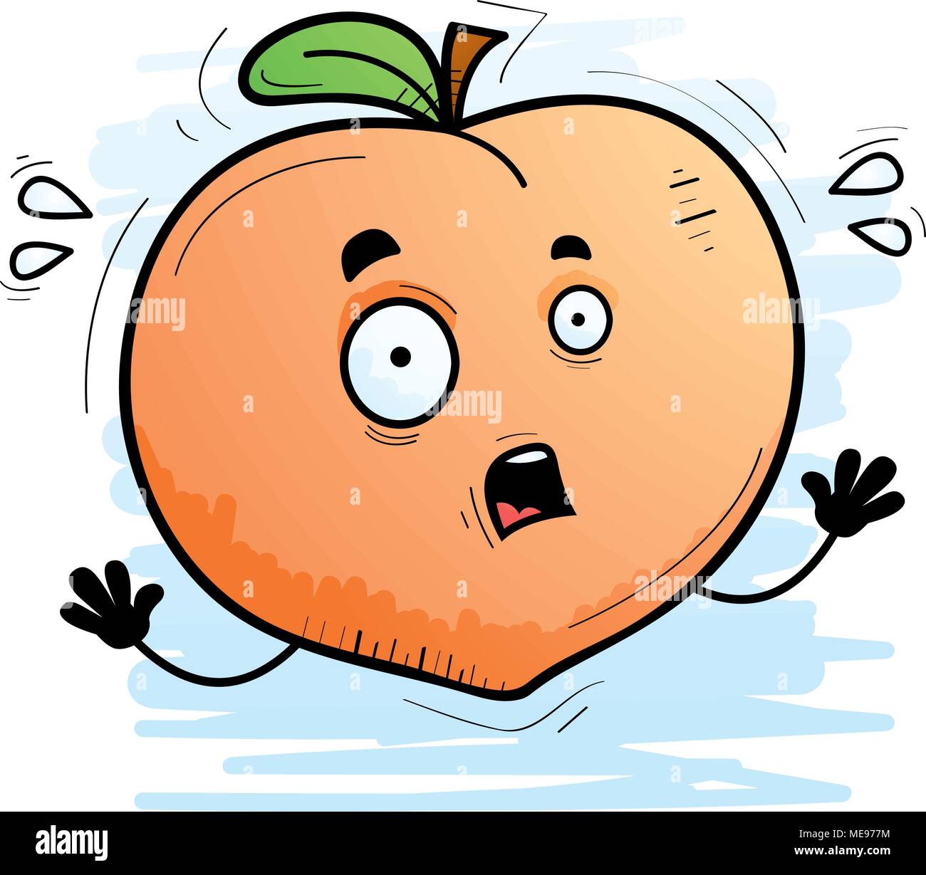 A cartoon illustration of a peach looking scared Stock Vector Image ...