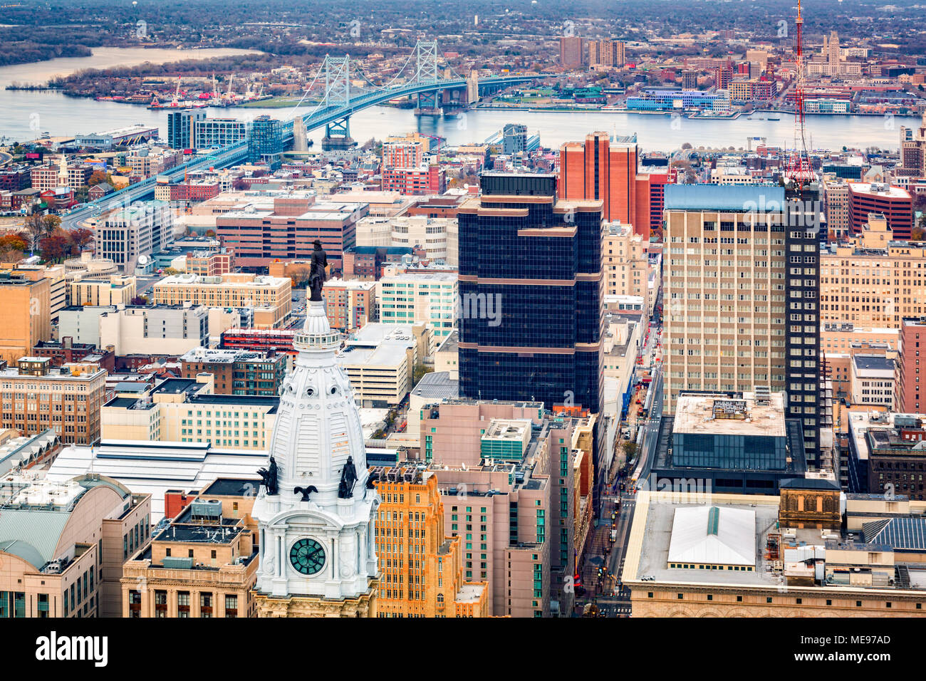 Philadelphia city hall clock tower hi-res stock photography and images ...