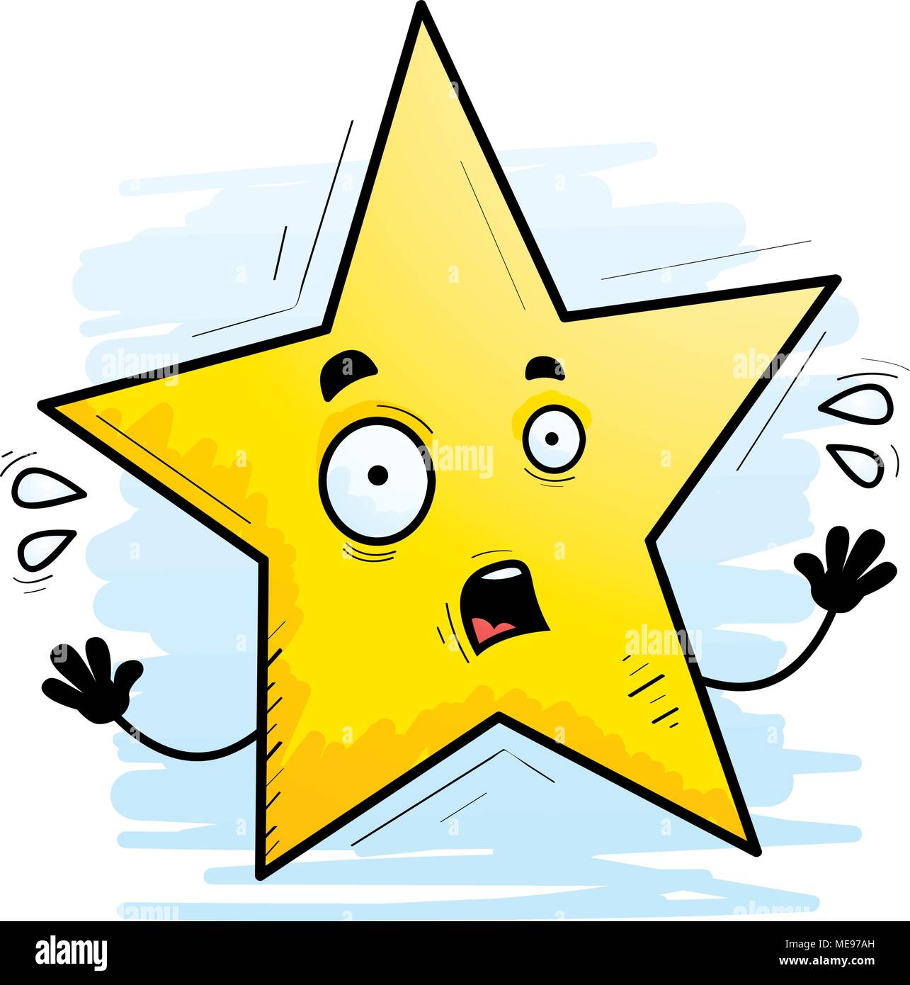 A cartoon illustration of a star looking scared Stock Vector Image ...