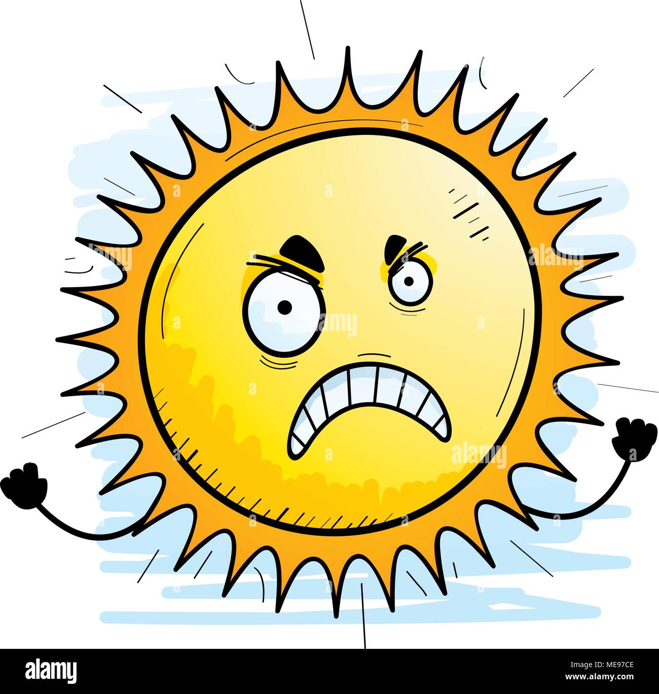 A cartoon illustration of the sun looking angry Stock Vector Image ...
