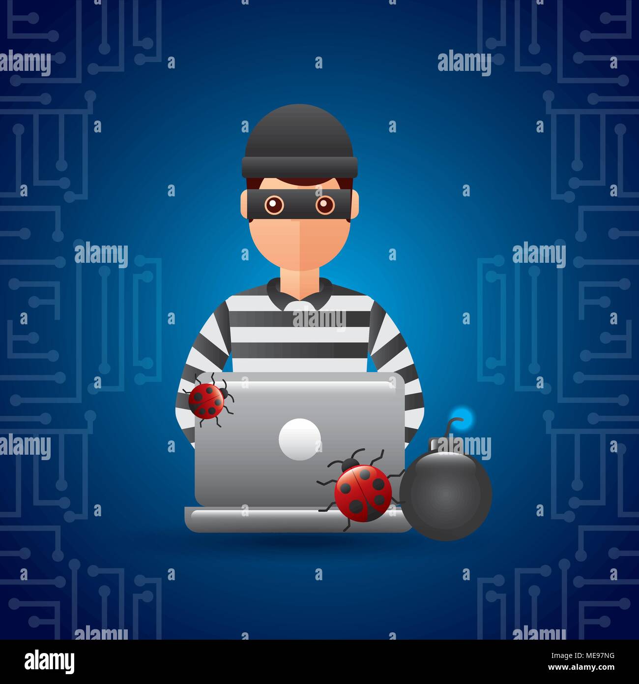 Hacking Hacking Coding Criminal Cyber Stock Vector Images Alamy
