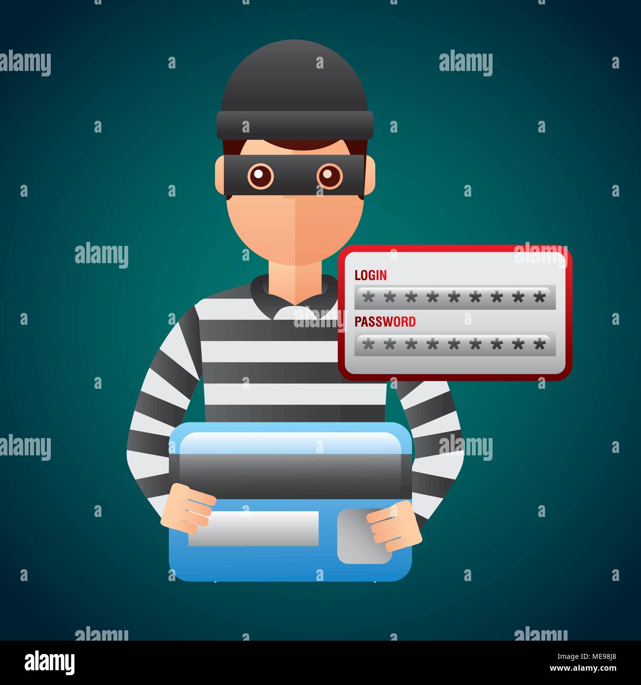 Credit card thief icon cartoon hi-res stock photography and images - Alamy