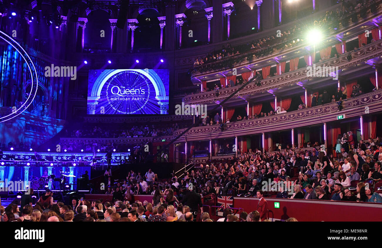 Audience members take their seats at the Royal Albert Hall in London ...