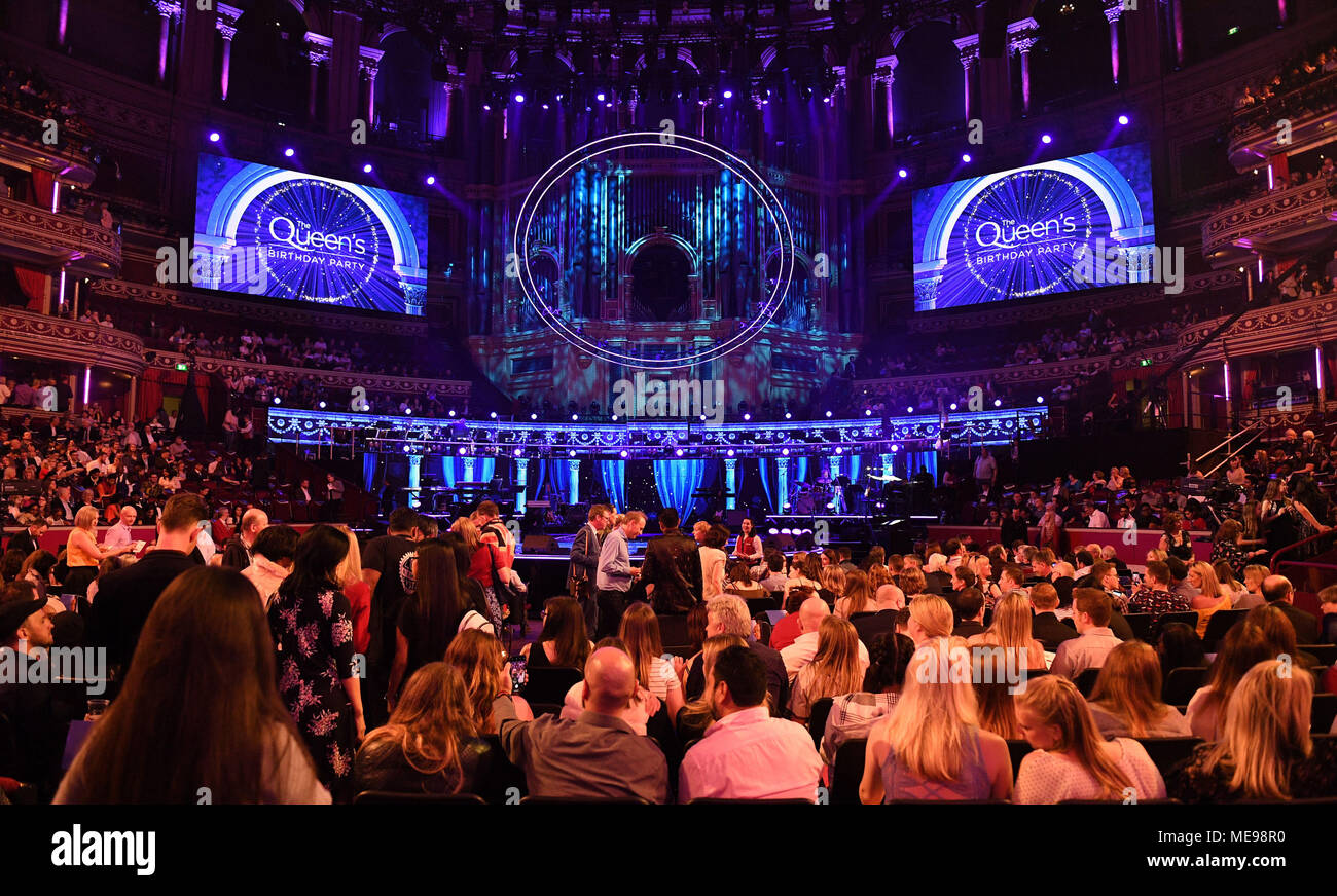 Audience members take their seats at the Royal Albert Hall in London ...