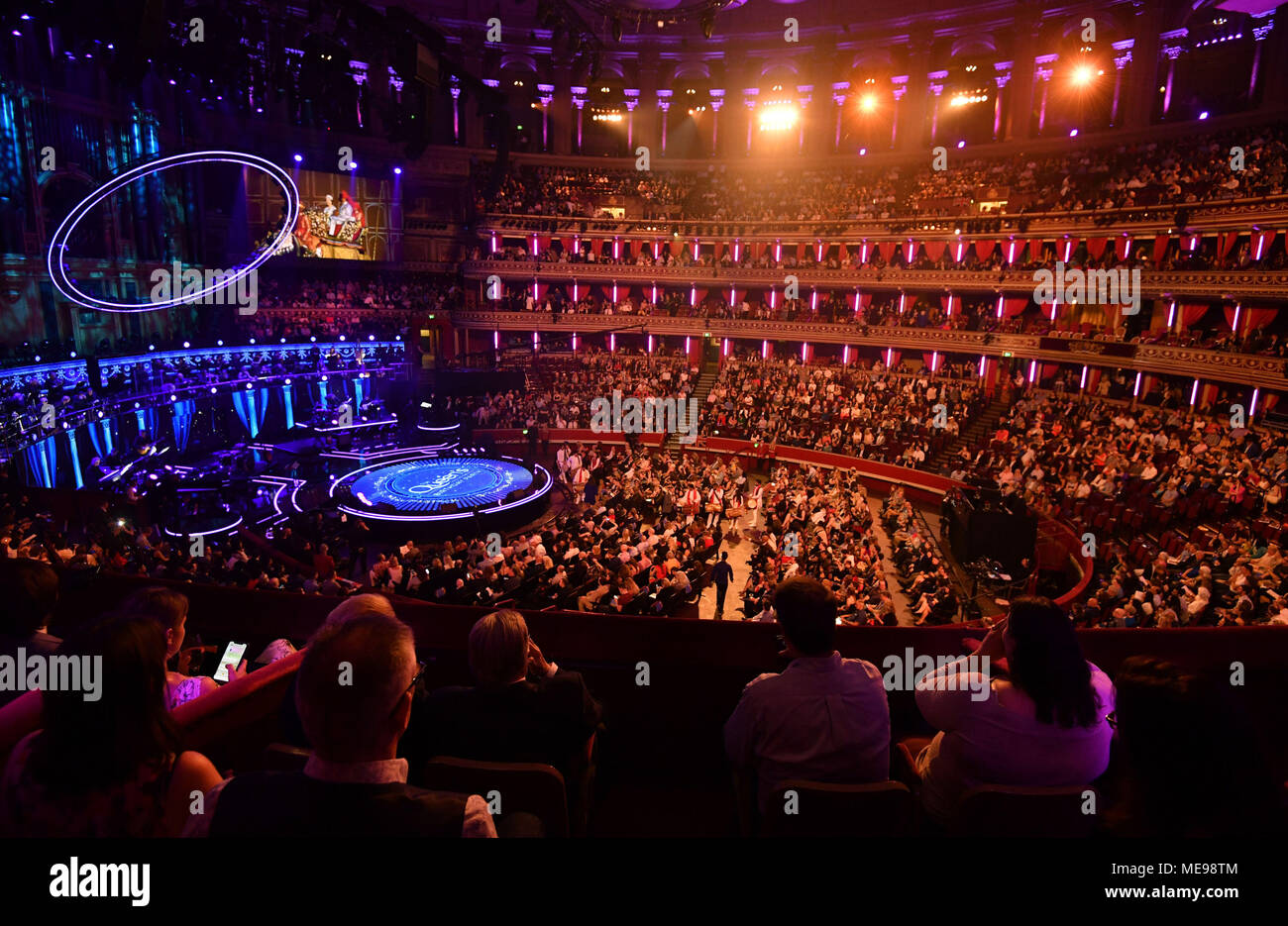 Audience members take their seats at the Royal Albert Hall in London ...