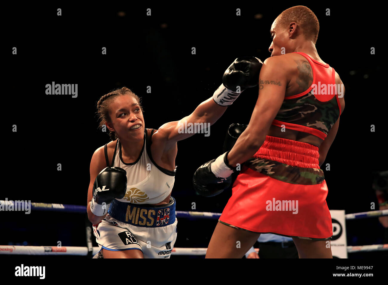 Tasha Jonas (left) and Taoussy L'Hadji in action during the WBA ...