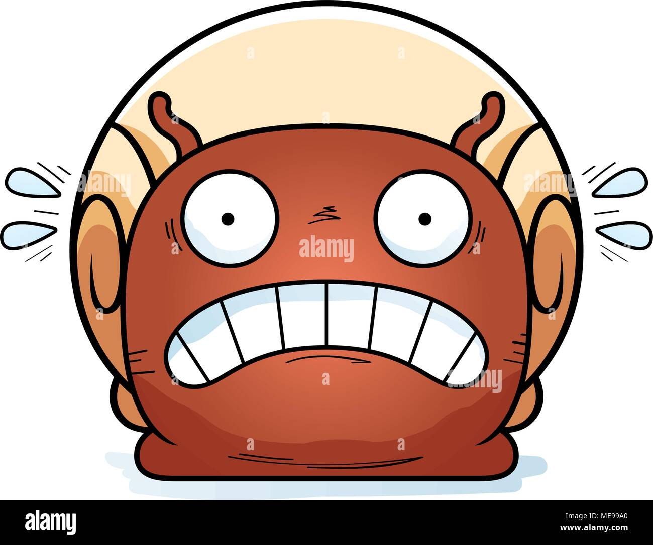 A cartoon illustration of a snail looking scared Stock Vector Image ...