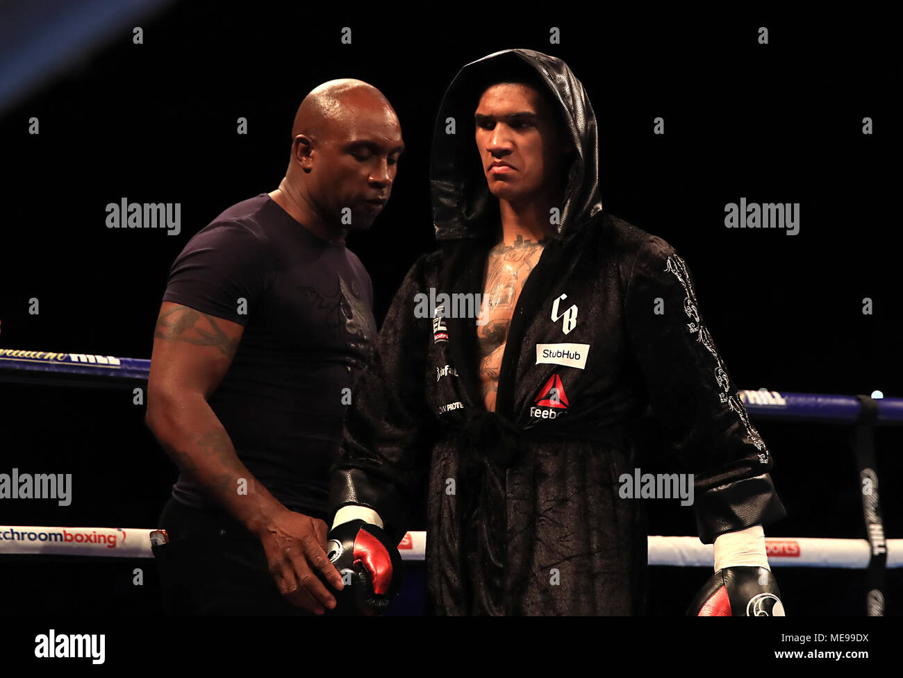 Conor Benn (right) with father Nigel Benn ahead of his Welterweight ...