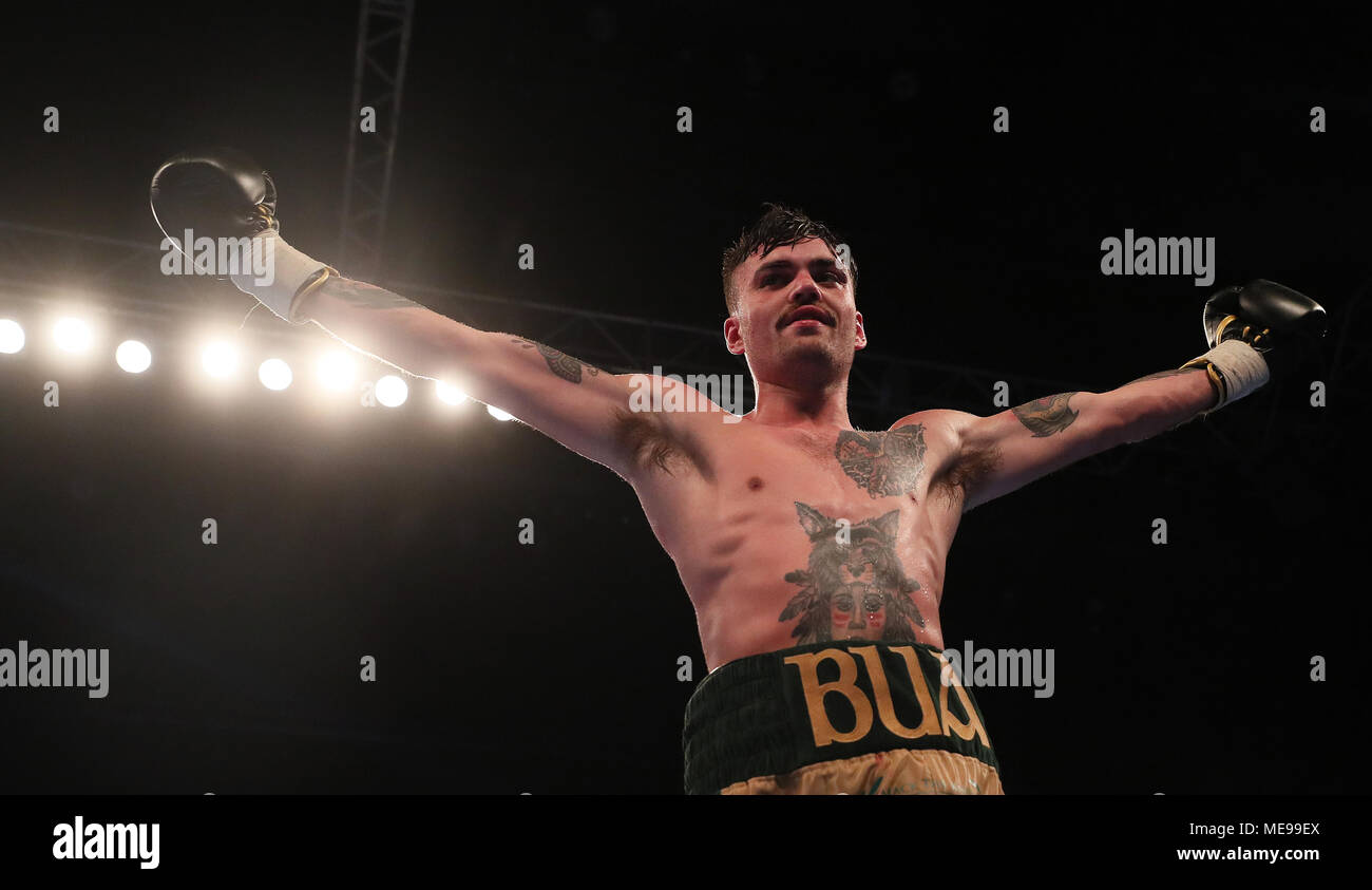 Tyrone McKenna celebrates victory over Anthony Upton during their Super ...
