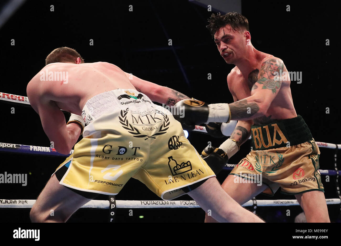 Tyrone McKenna (right) against Anthony Upton during their Super ...