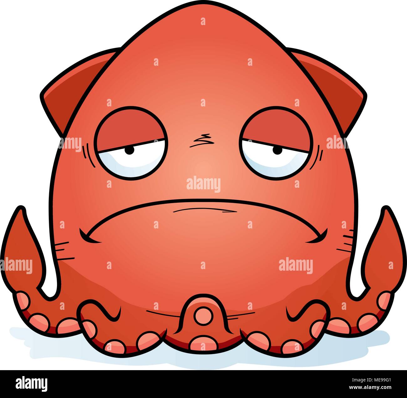 A cartoon illustration of a squid looking sad Stock Vector Image & Art ...