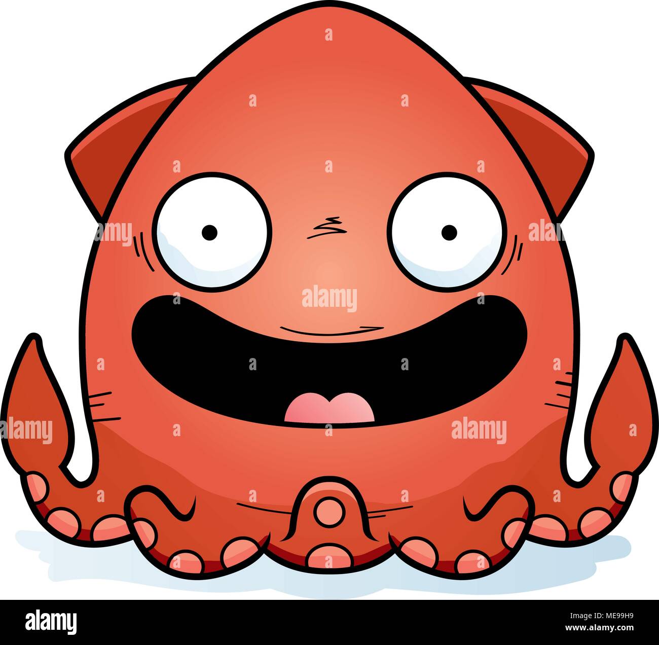A cartoon illustration of a squid smiling Stock Vector Image & Art - Alamy