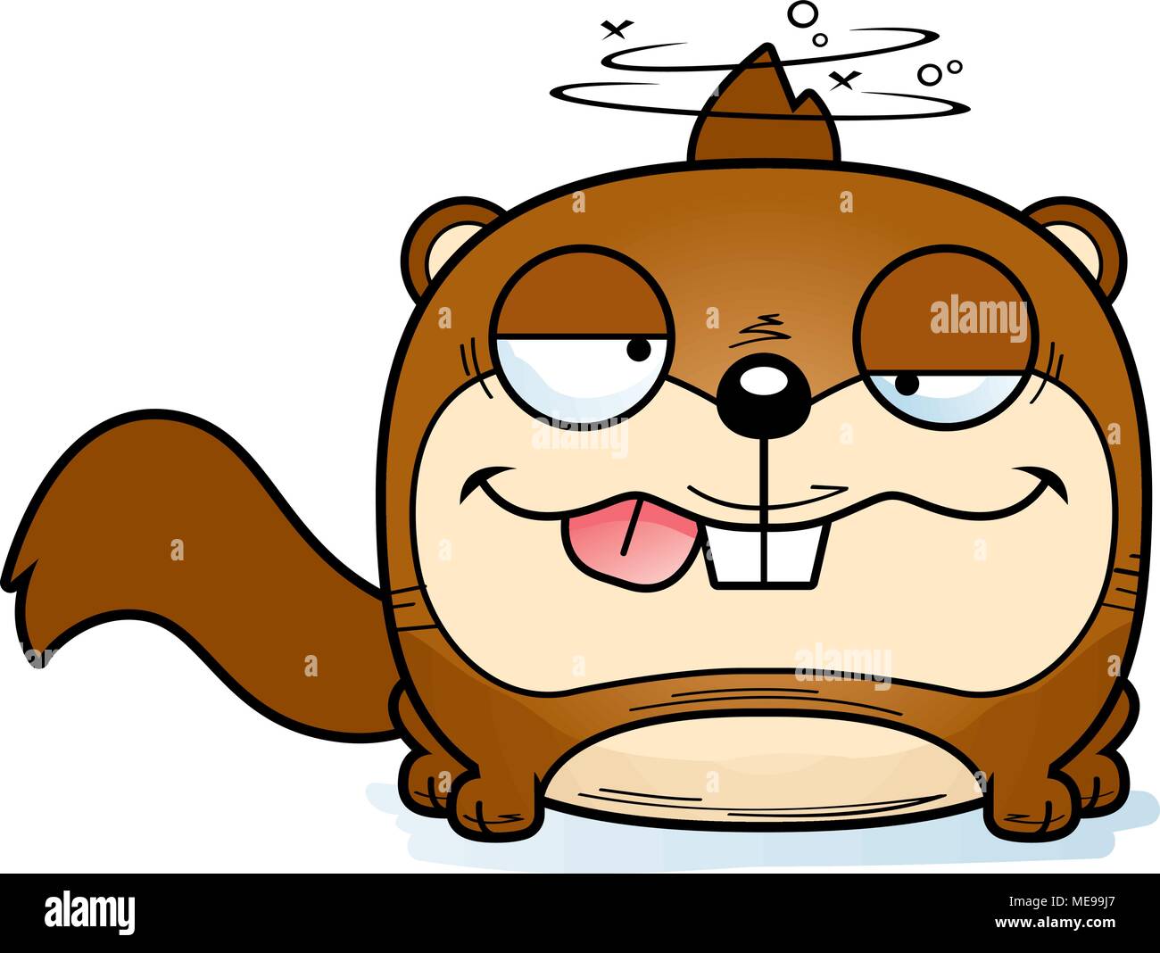 A cartoon illustration of a squirrel with a goofy expression Stock ...
