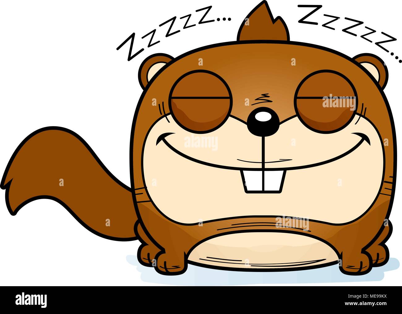 A cartoon illustration of a squirrel taking a nap Stock Vector Image ...