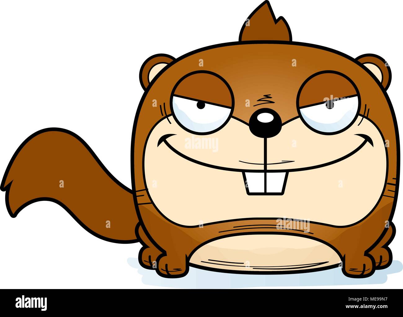 A cartoon illustration of a squirrel with a sly expression Stock Vector ...