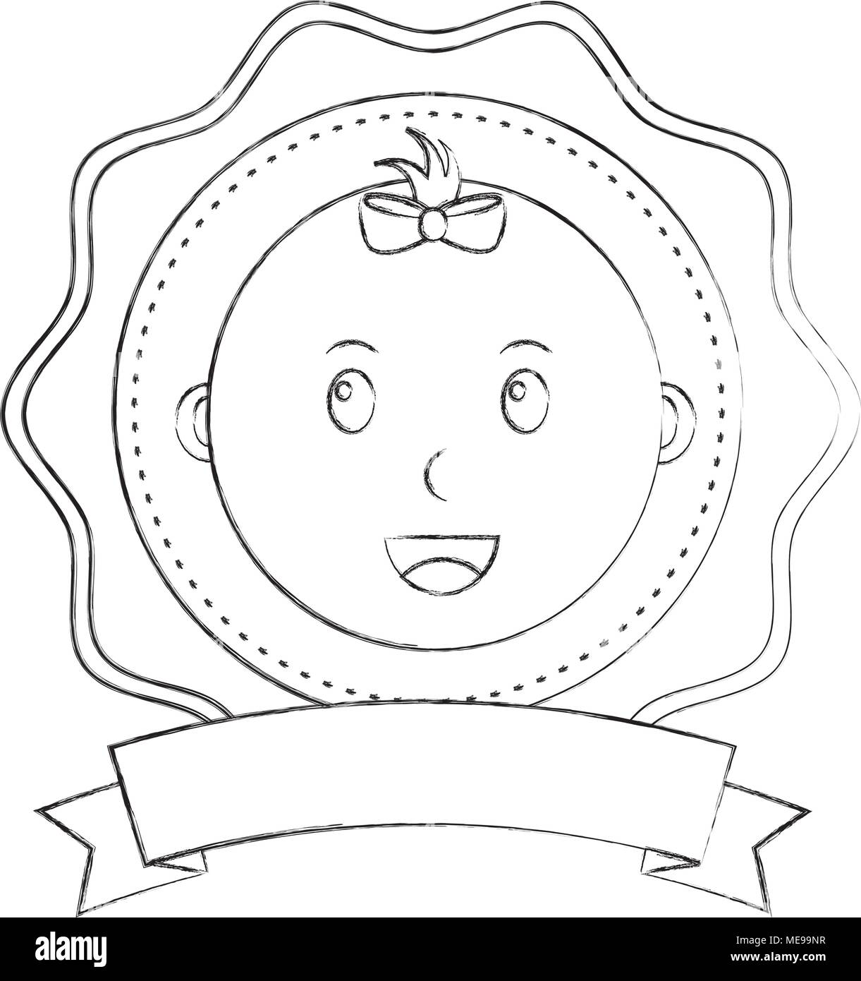 label baby shower face little baby girl Stock Vector Image & Art - Alamy
