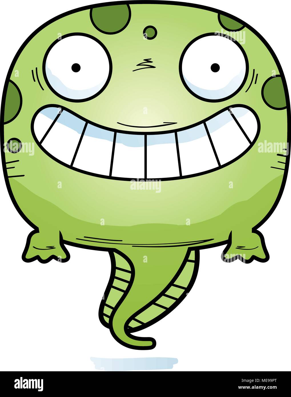 A cartoon illustration of a tadpole looking happy Stock Vector Image ...