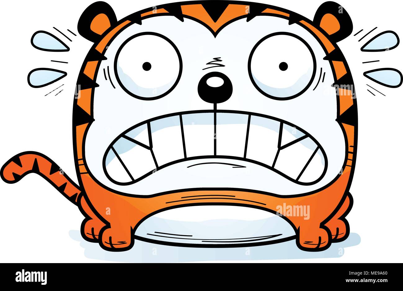 A cartoon illustration of a tiger looking scared Stock Vector Image ...