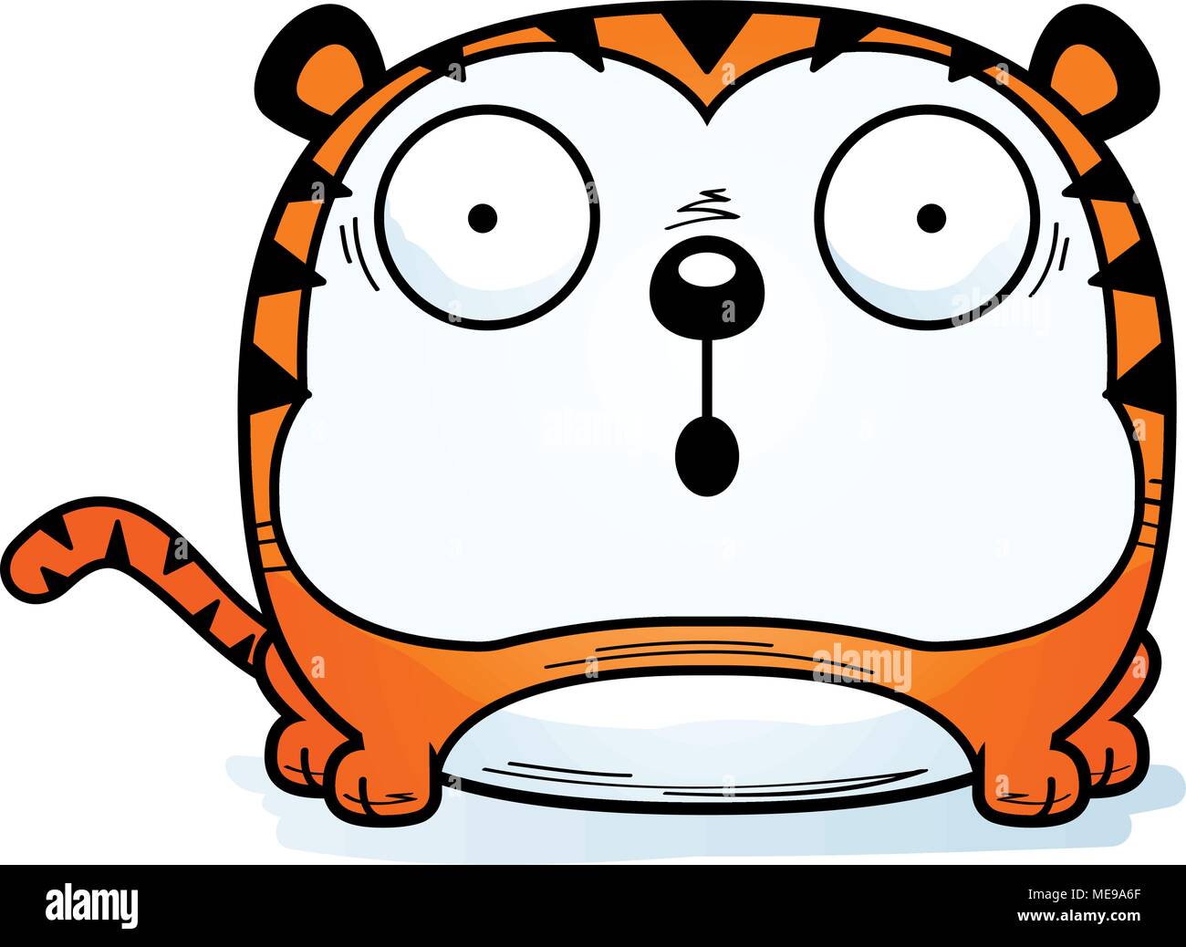 A cartoon illustration of a tiger looking surprised Stock Vector Image ...