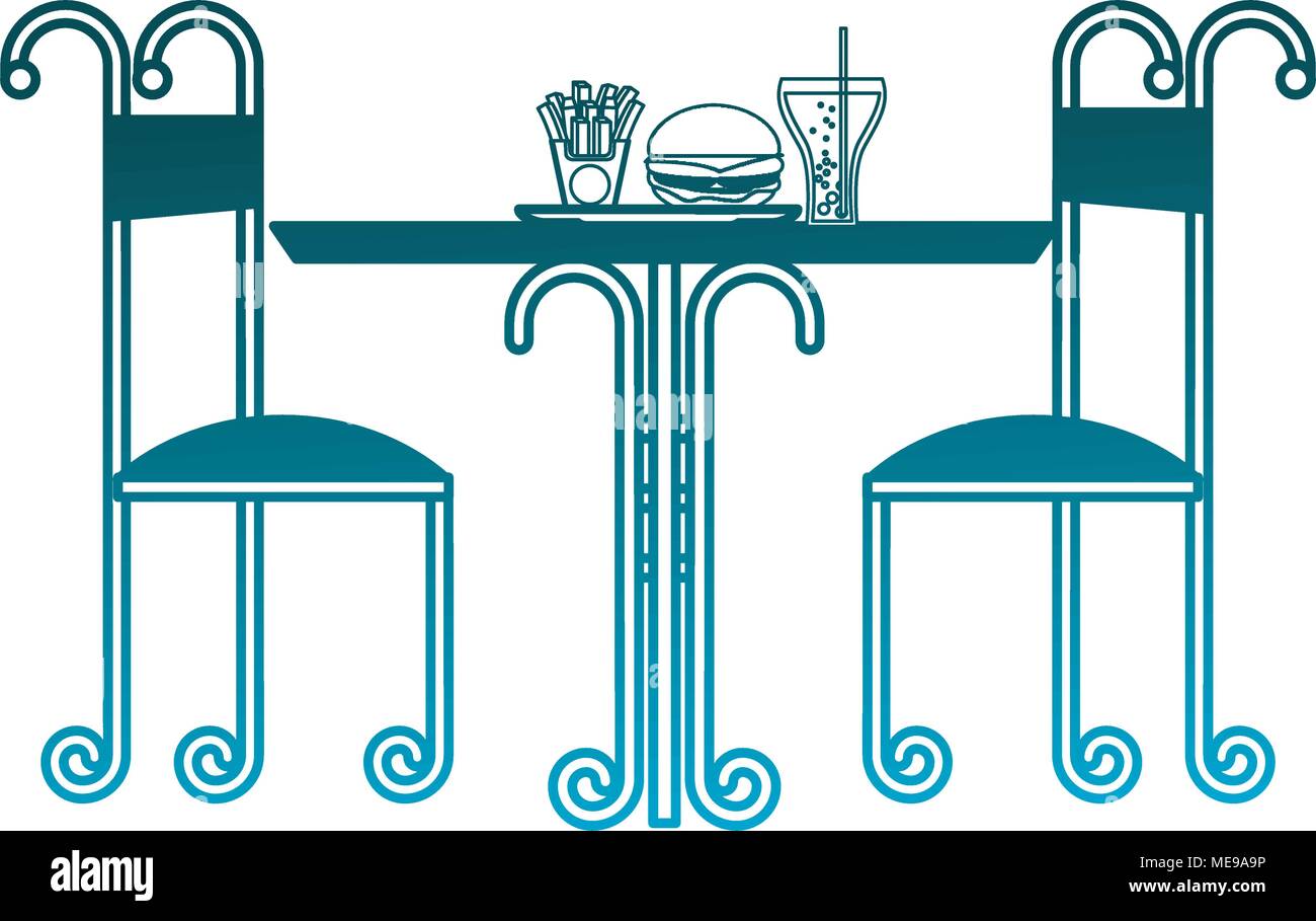 Fast food restaurant interior chair Stock Vector Images - Alamy