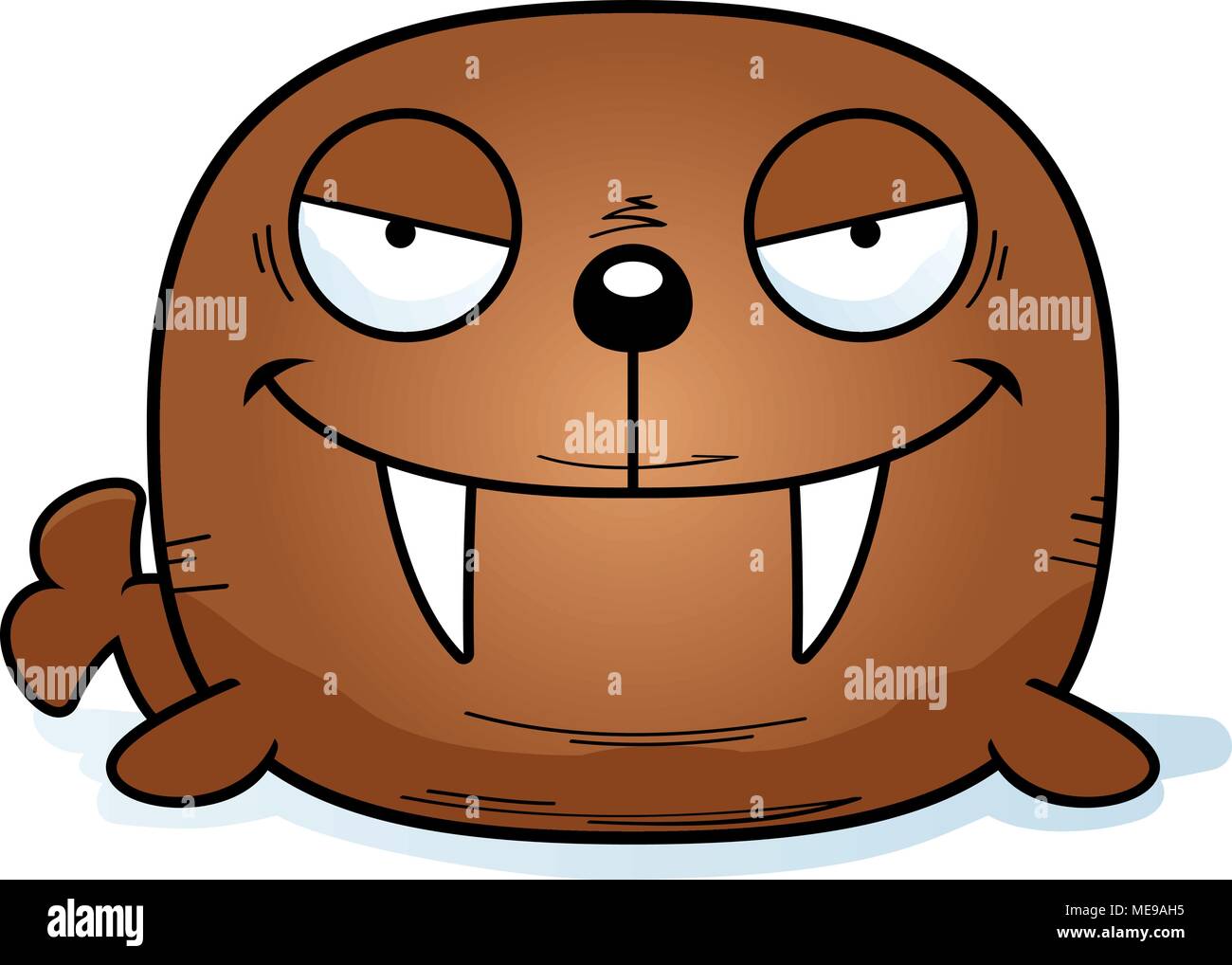 A cartoon illustration of an evil looking walrus Stock Vector Image ...