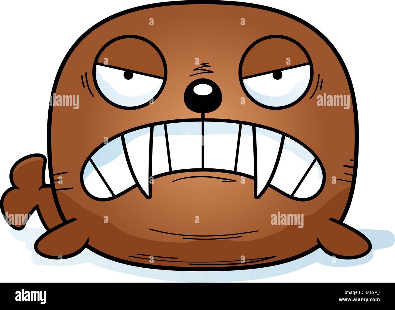 A cartoon illustration of a walrus looking angry Stock Vector Image ...