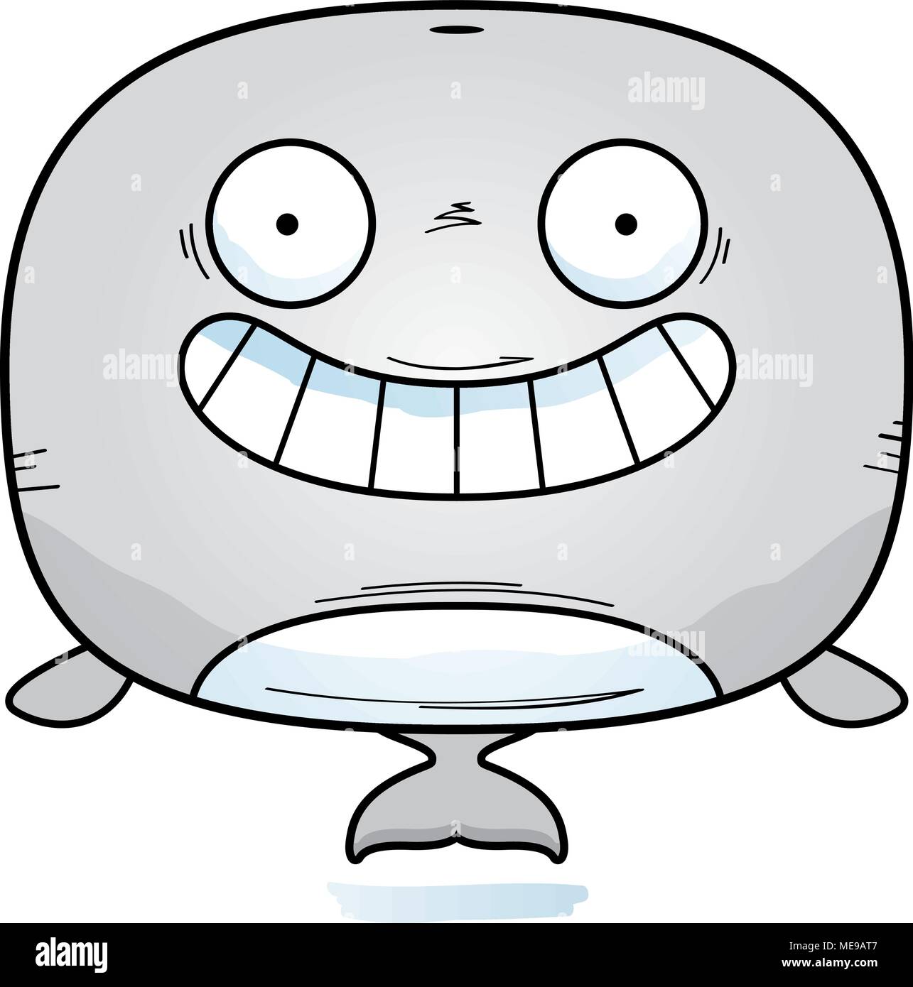 A cartoon illustration of a whale looking happy Stock Vector Image ...