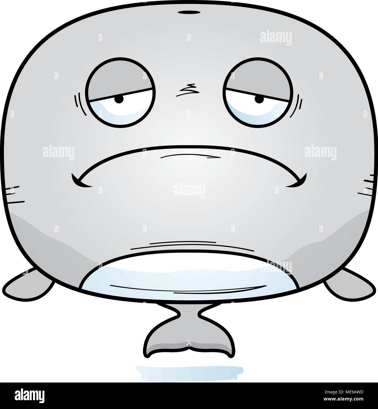 A cartoon illustration of a whale looking sad Stock Vector Image & Art ...