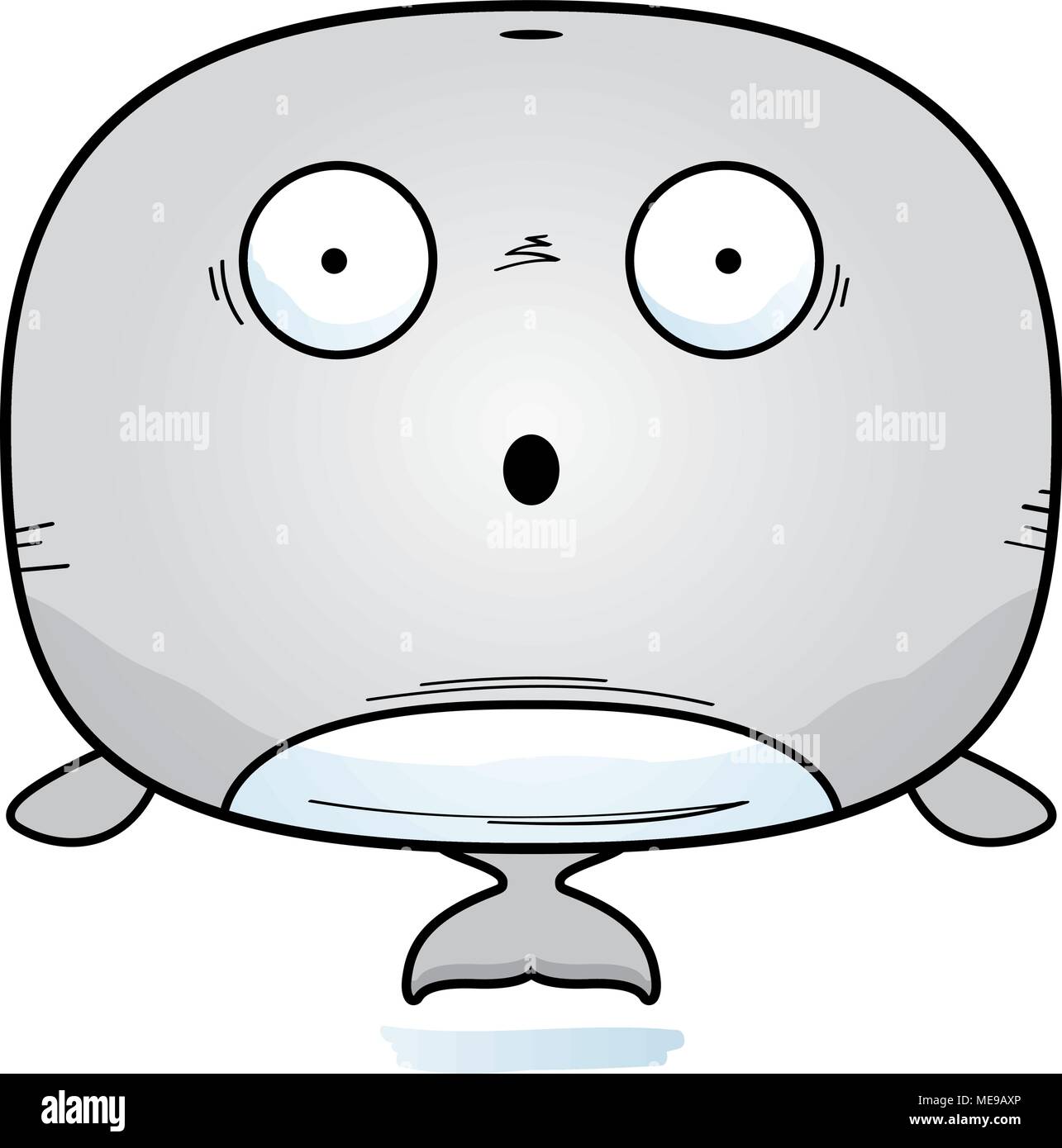 A cartoon illustration of a whale looking surprised Stock Vector Image ...