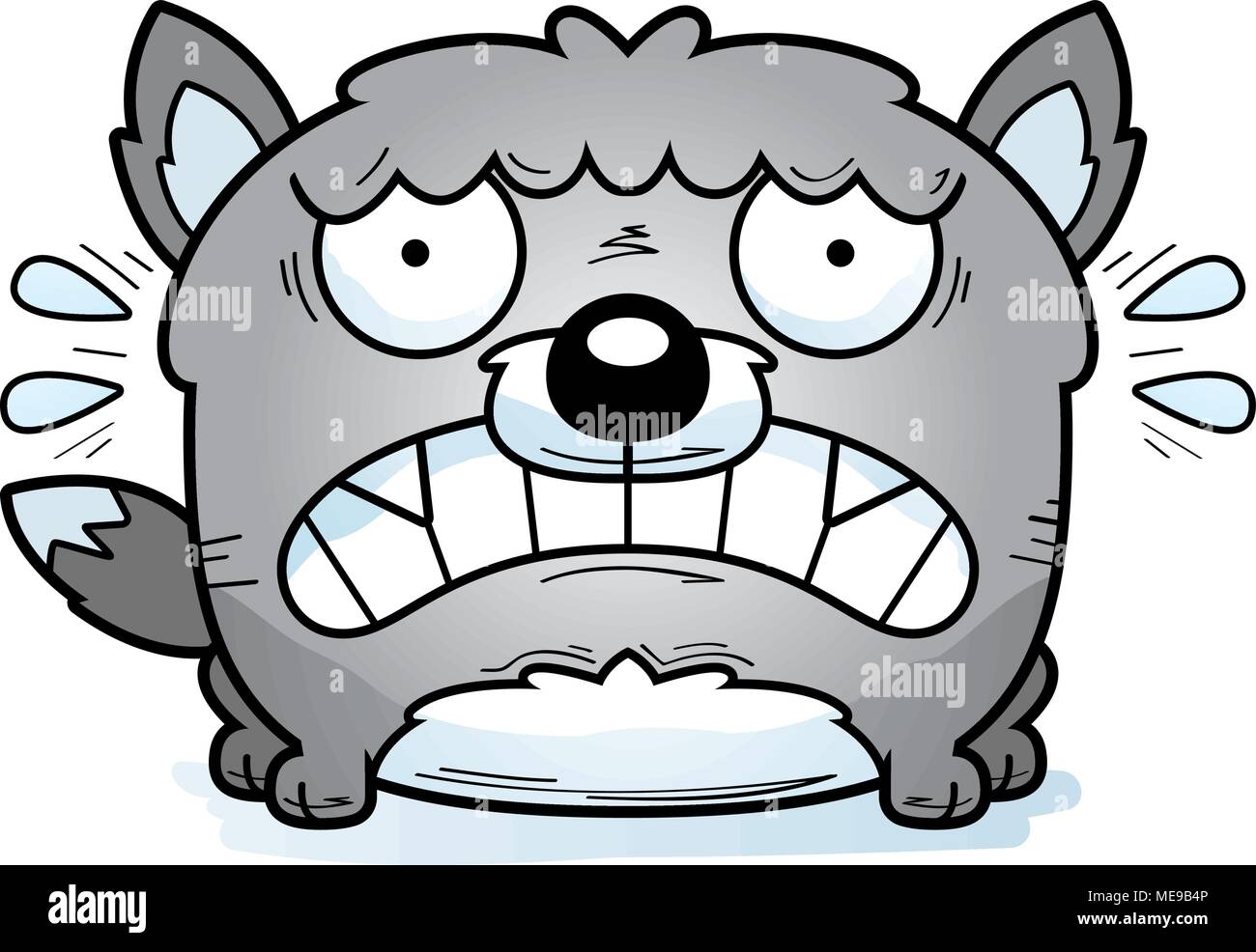 A cartoon illustration of a wolf looking terrified Stock Vector Image ...