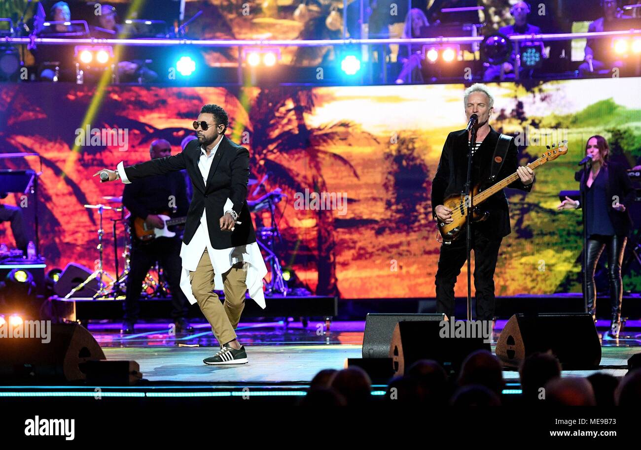 Sting and Shaggy perform at the Royal Albert Hall in London for a star ...