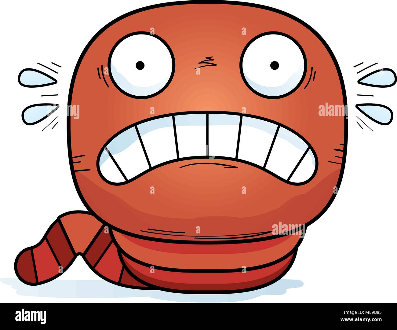 A cartoon illustration of a worm looking scared Stock Vector Image ...