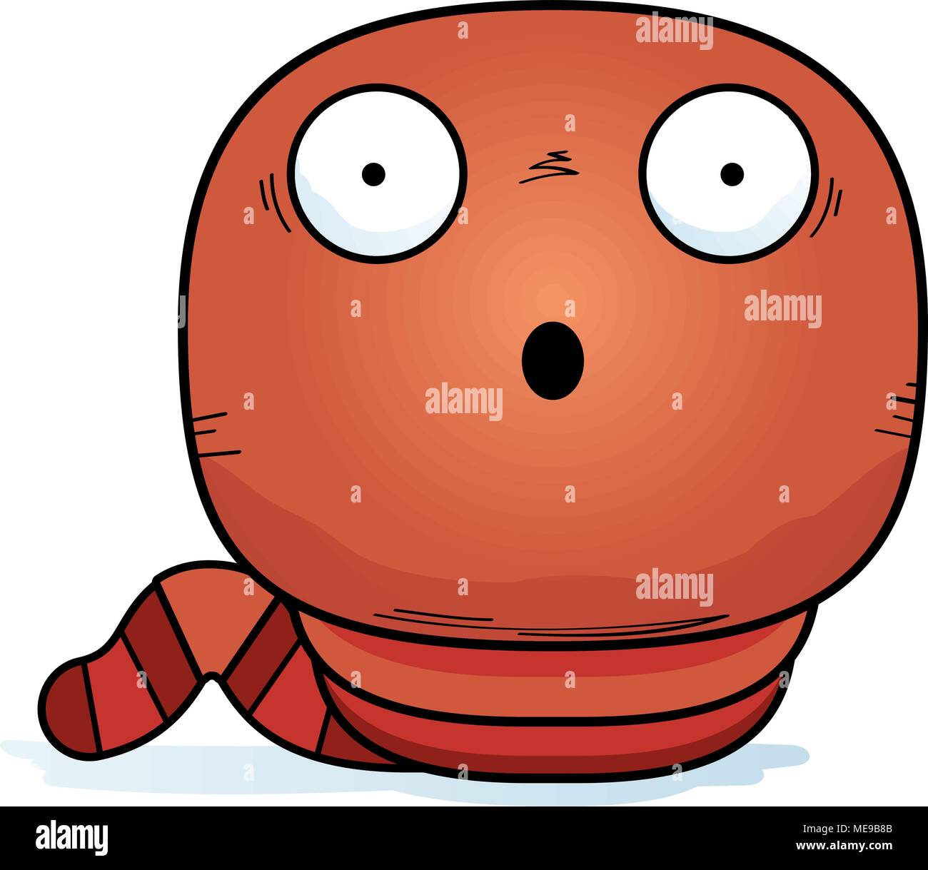 A cartoon illustration of a worm looking surprised Stock Vector Image ...
