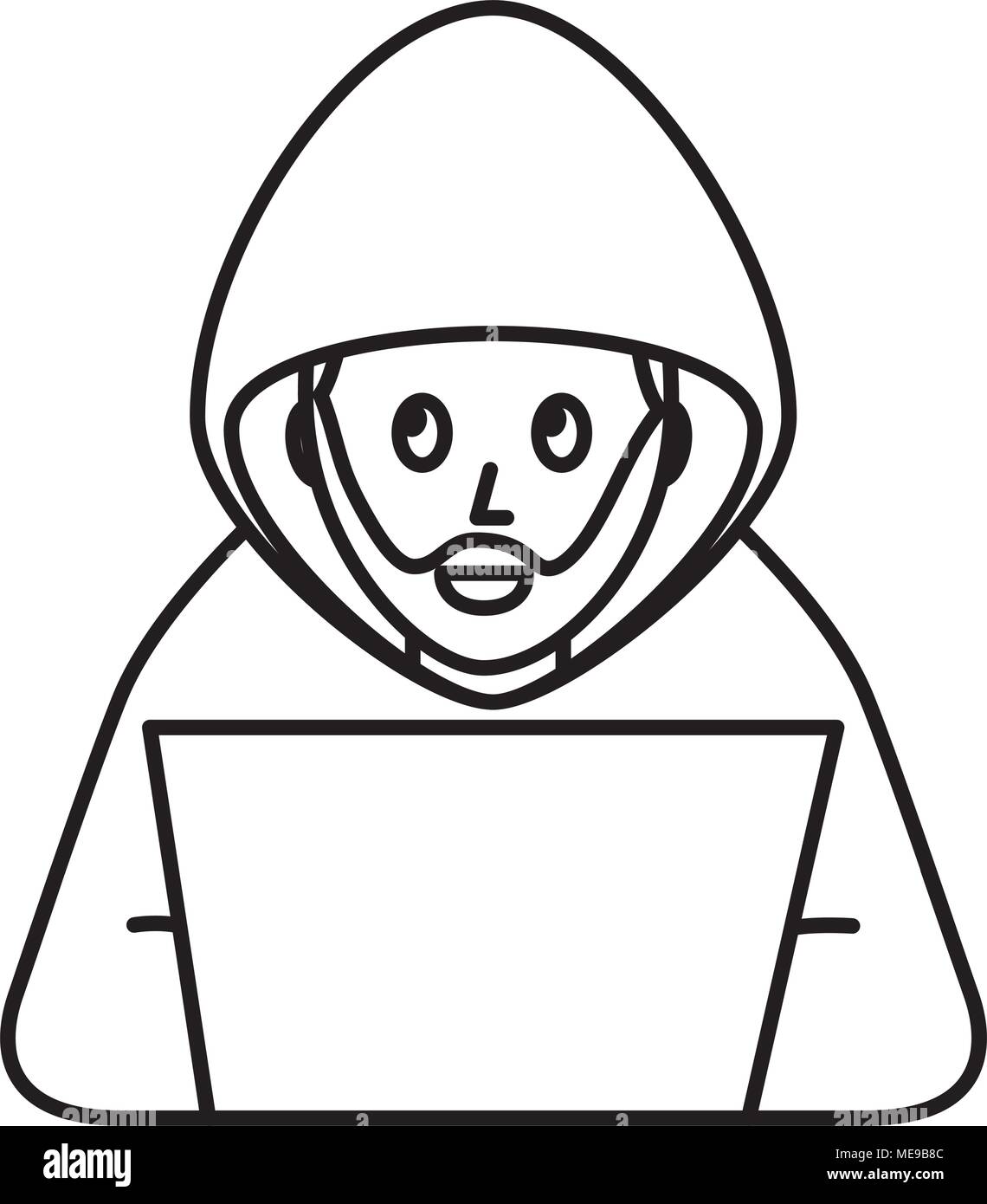 cyber security hacker character crime laptop computer Stock Vector ...