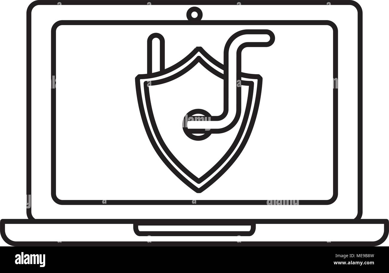cyber security shield protection worm danger digital Stock Vector Image ...