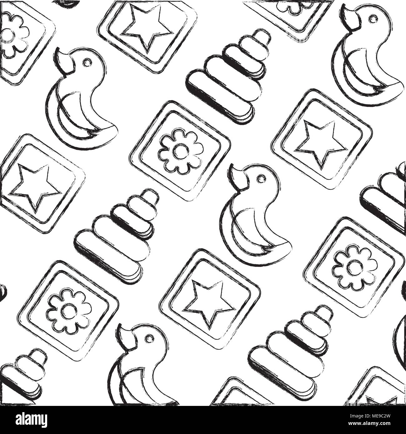 baby shower toys duck cubes pattern Stock Vector Image & Art - Alamy
