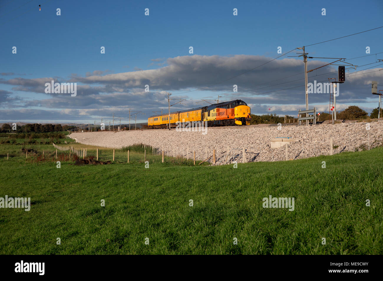 A Colas Railfreight class 37 locomotive on the west coast main line ...