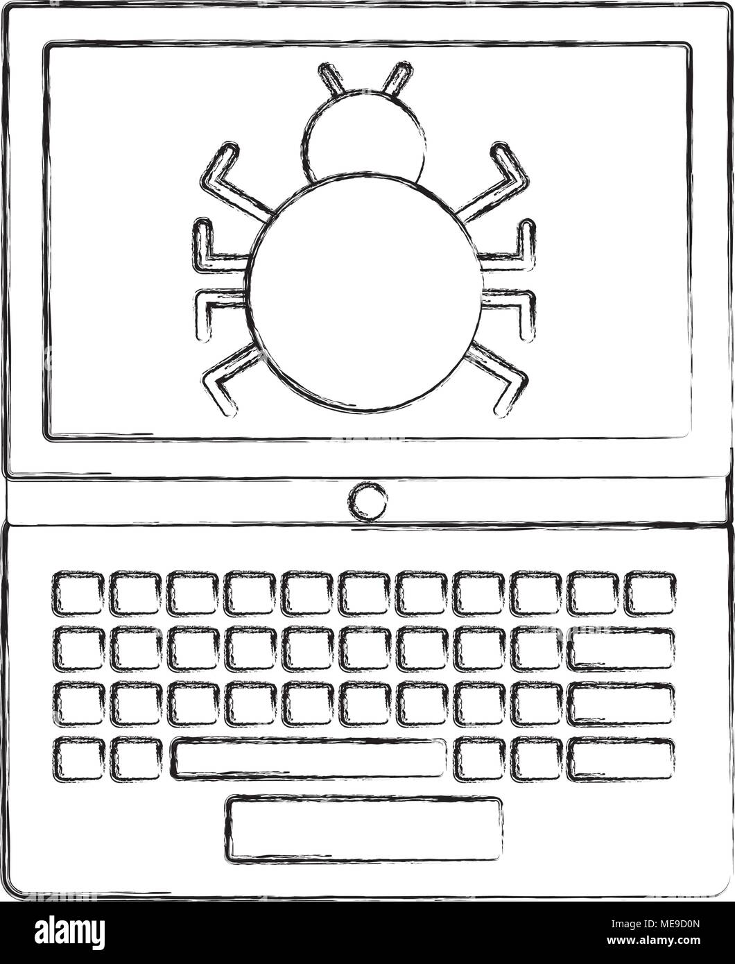 cyber security laptop computer infected bug Stock Vector Image & Art ...