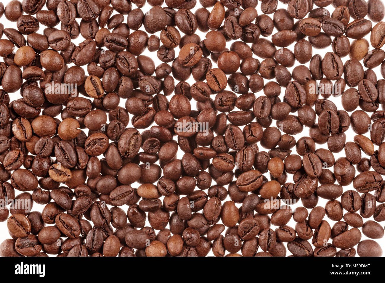 Coffee beans isolated on white close up. Texture and background Stock ...