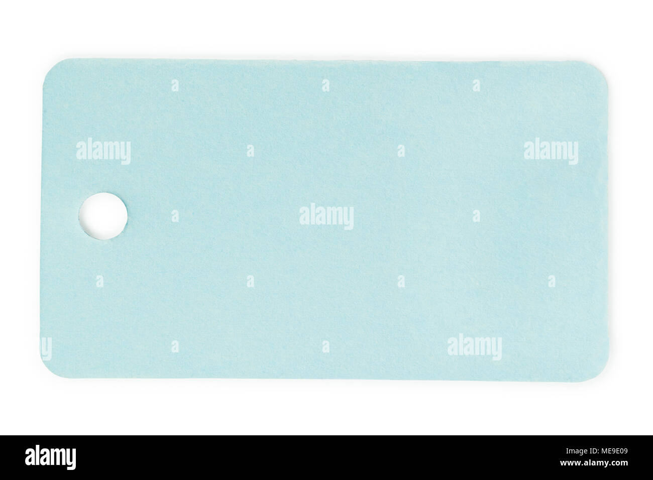 Blank blue cardboard tag with copy space. Isolated on white with ...
