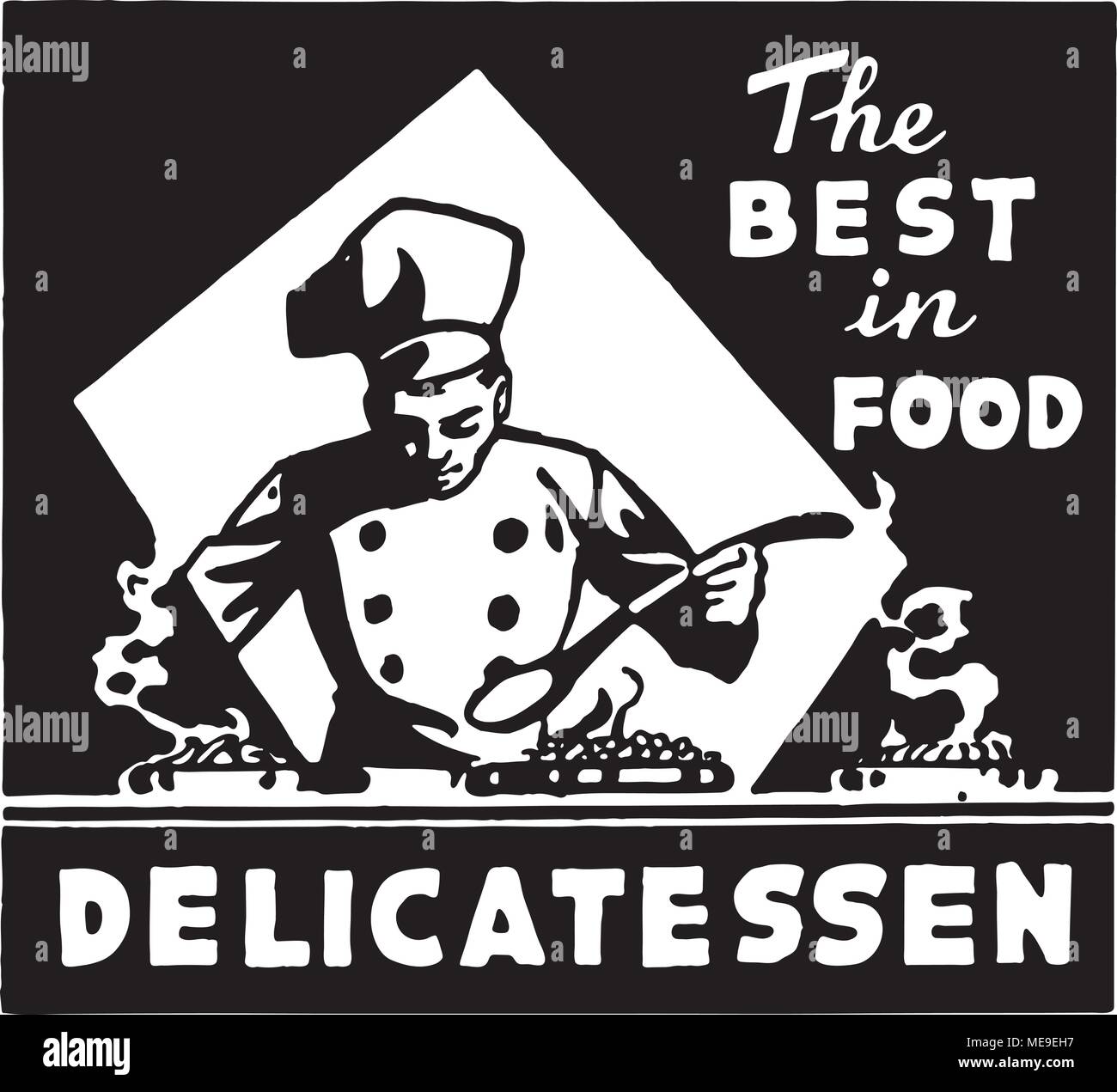 Delicatessen - Retro Ad Art Banner Stock Vector Image & Art - Alamy
