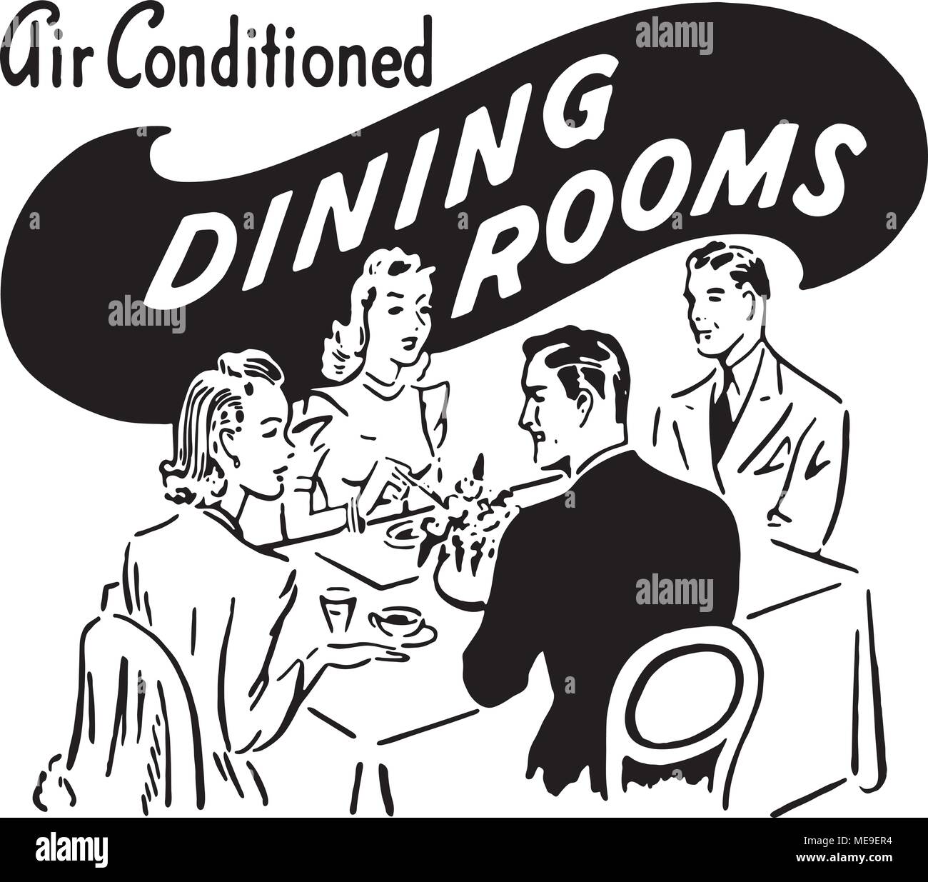 1950s dining Stock Vector Images - Alamy