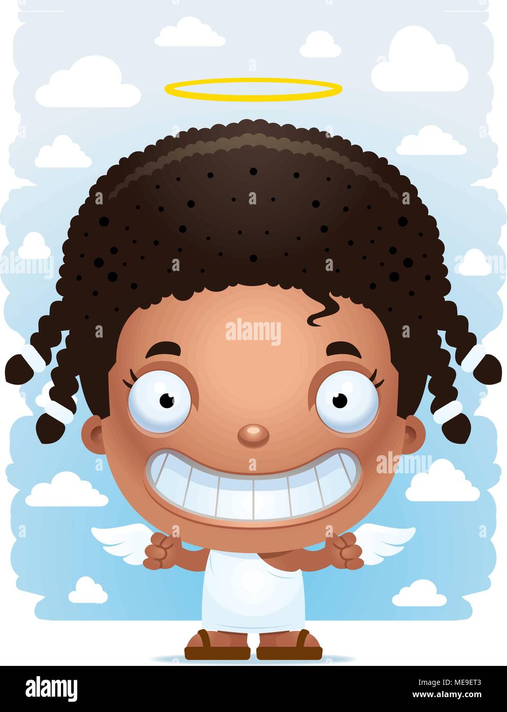 A cartoon illustration of a girl angel standing and smiling Stock ...