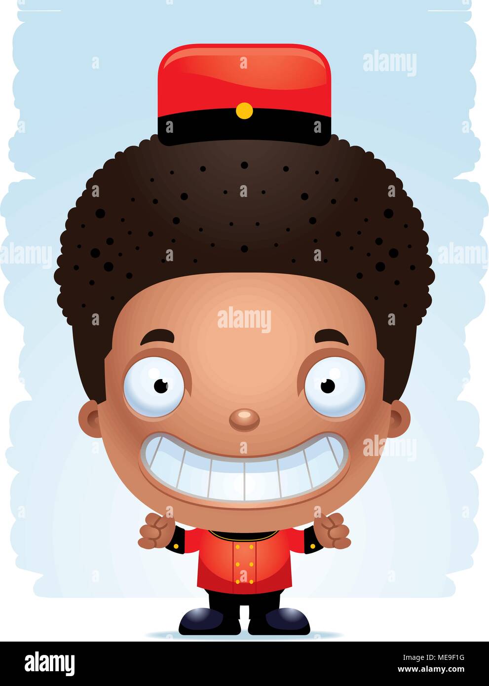 A cartoon illustration of a boy bellhop smiling Stock Vector Image ...