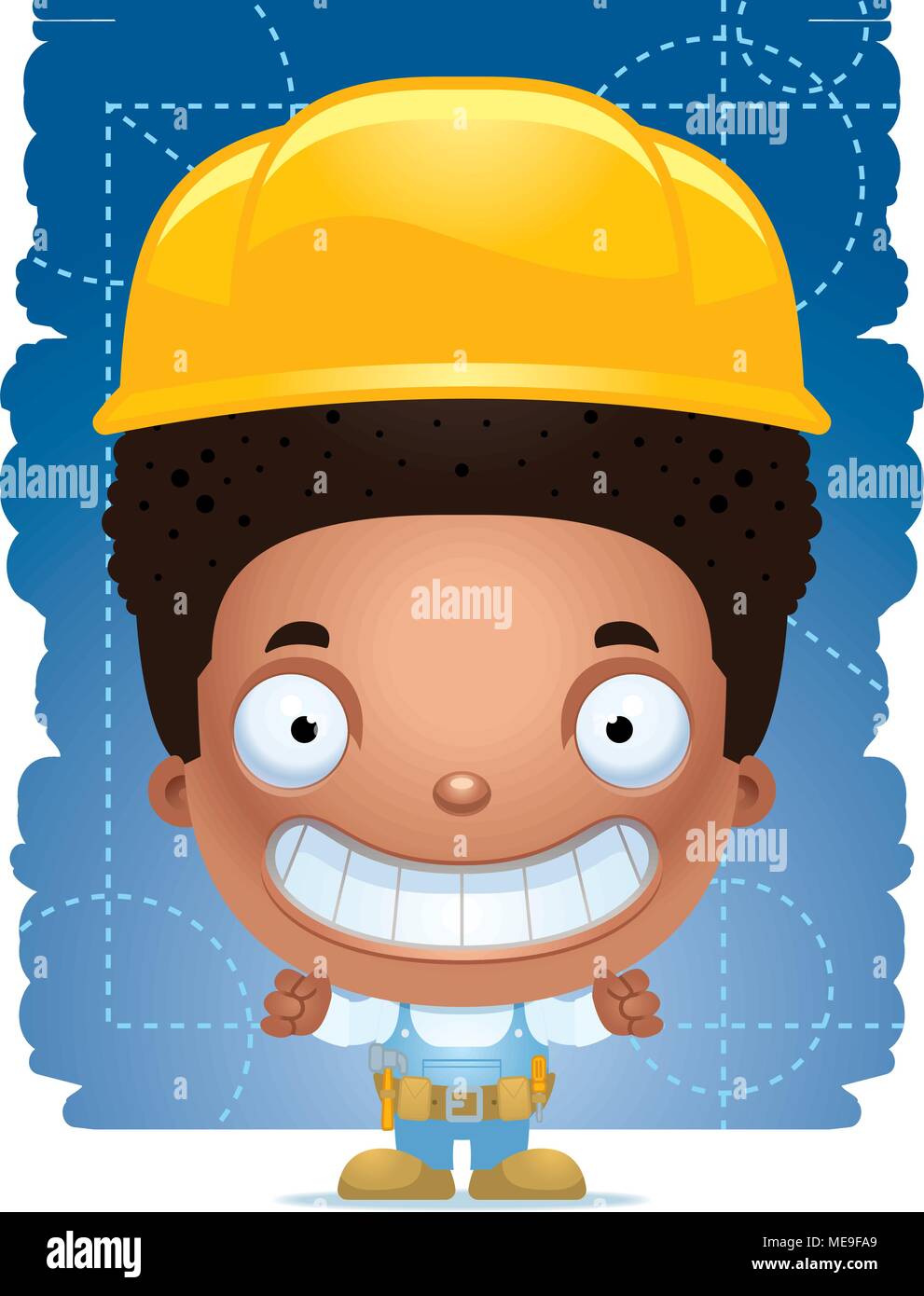 A cartoon illustration of a boy handyman smiling Stock Vector Image ...