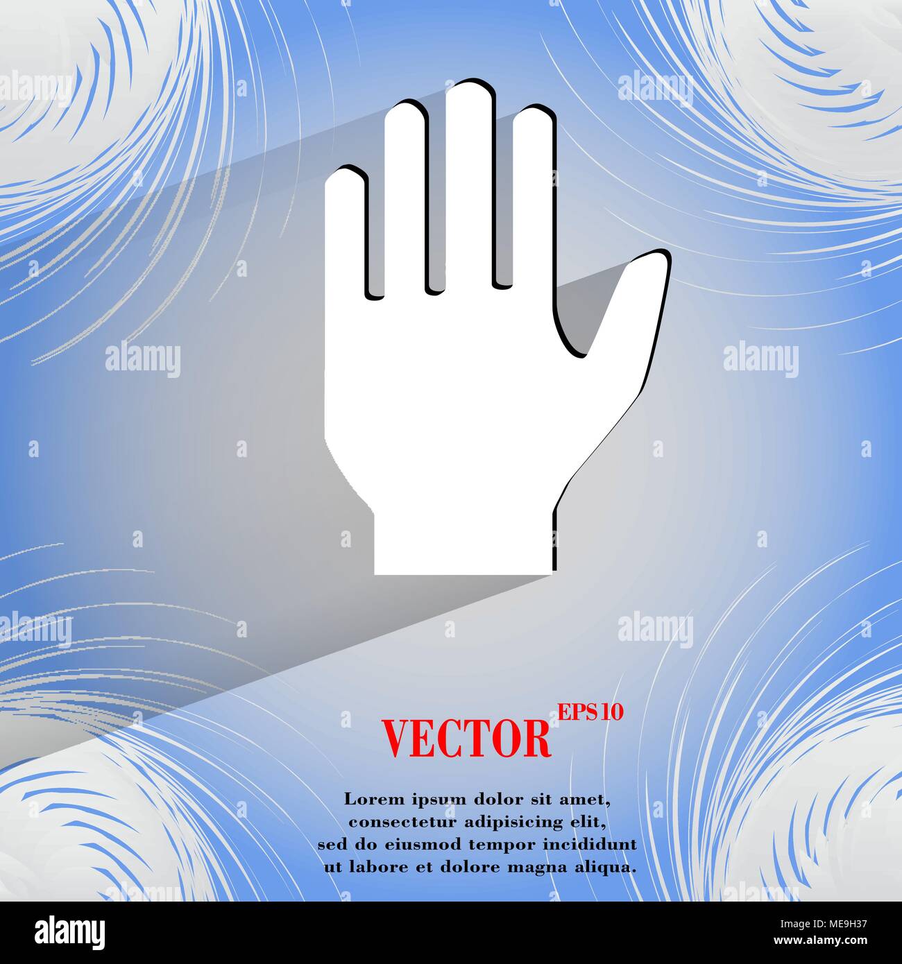 Stop. hand. Flat modern web design on a flat geometric abstract background Vector. EPS10 Stock ...