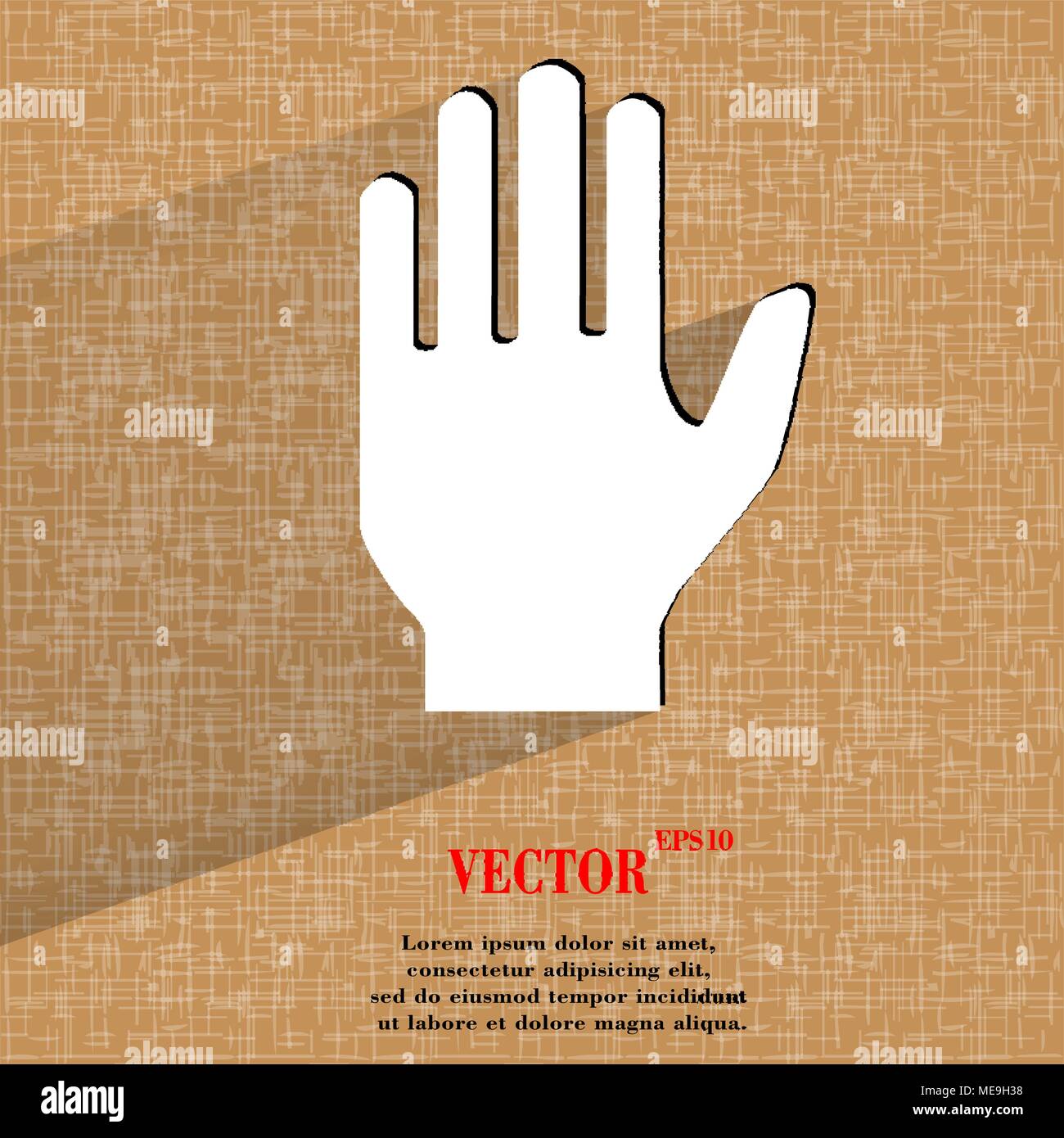 Stop. hand. Flat modern web design on a flat geometric abstract background Vector. EPS10 Stock ...