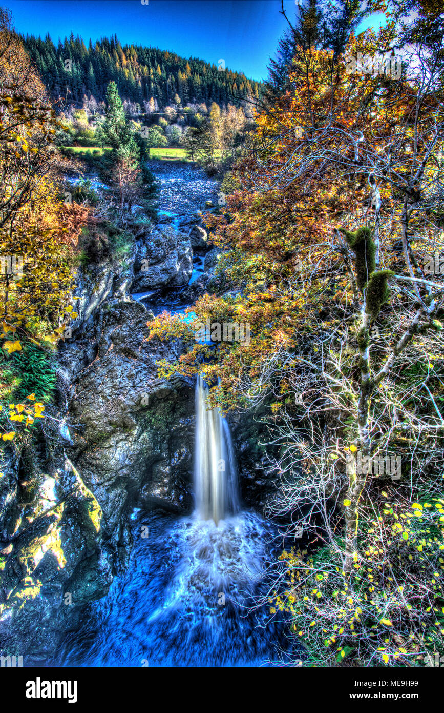 Loch Ness, Scotland. Artistic autumnal view of the Lower Falls of ...