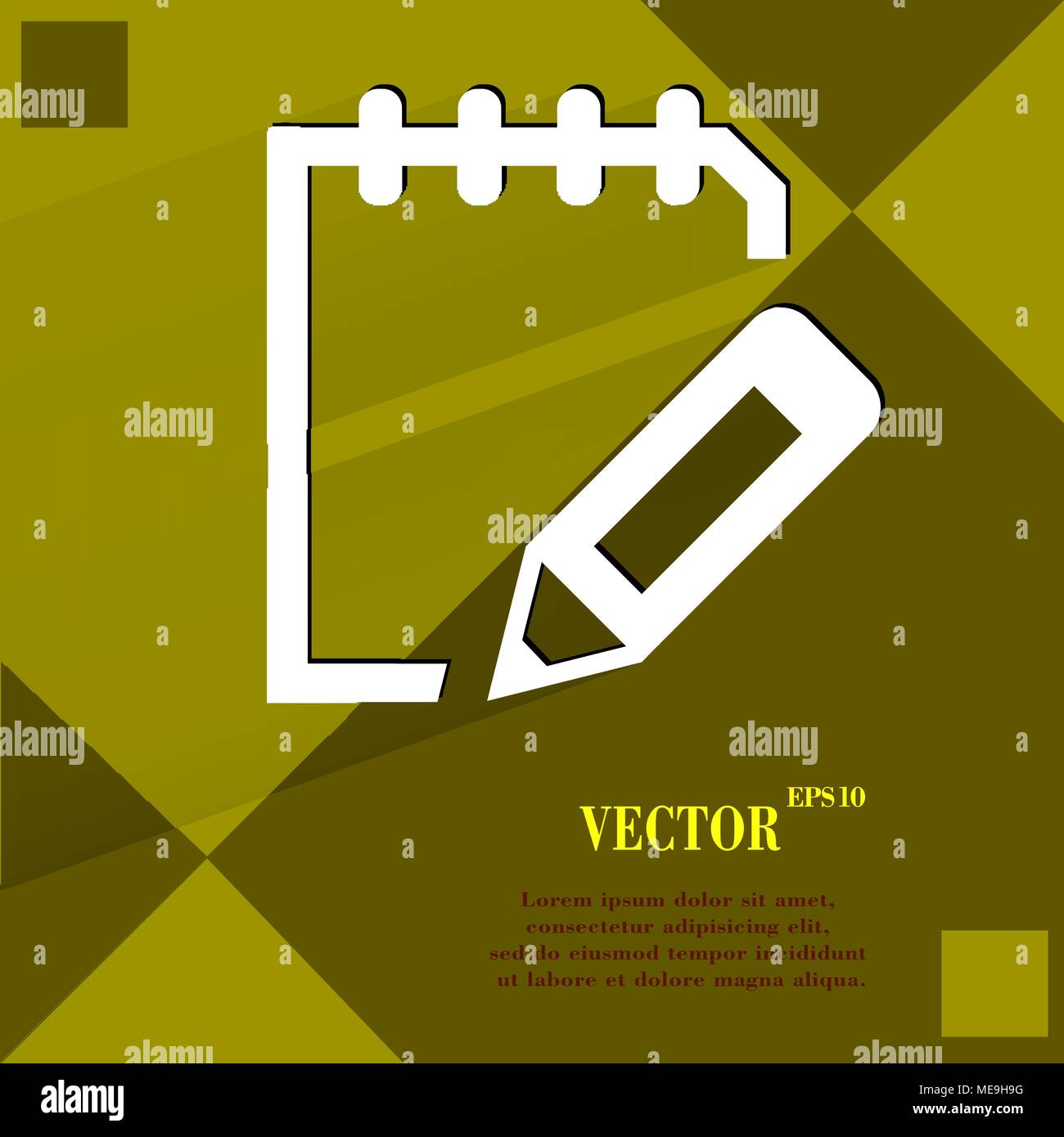 Notepad paper Documents. Flat modern web design on a flat geometric abstract background Vector ...